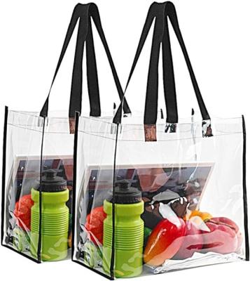 China PVC Transparent Tote Bag 12x12x6 Inches Waterproof Stadium Approved Clear Bag for sale