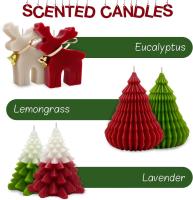 China Christmas Scented Candles Gift Set Elk Tree Shaped Handmade Soy Wax 6Pcs Aromatherapy Candle for sale