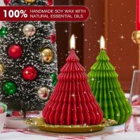 China Christmas Scented Candles Gift Set Elk Tree Shaped Handmade Soy Wax 6Pcs Aromatherapy Candle for sale