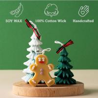 China Christmas Tree Scented Candle 5.5x2.8 Inch Long Burn Holiday Decor Green Brown for sale