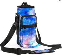 China Neoprene Water Bottle Holder with Adjustable Strap 2 Pocket Insulated Carrier for Hiking Travel for sale