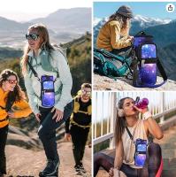 China Neoprene Water Bottle Holder with Adjustable Strap 2 Pocket Insulated Carrier for Hiking Travel for sale