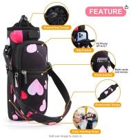 China Custom Neoprene Water Bottle Sleeve with Adjustable Strap for Travel Hiking for sale