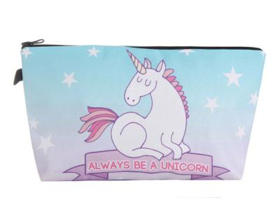 China Unicorn Cosmetic Pouch Bag For Makeup 18 * 13.5cm Or Custom Size Polyester Material for sale