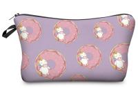China Custom Portable Small Makeup Bag 500pcs MOQ Polyester Waterproof Cosmetic Pouch for sale