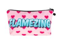 China Custom Printed Travel Beauty Organiser Bag 18x13.5cm Polyester Cosmetic Case for sale