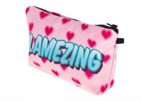 China Custom Printed Travel Beauty Organiser Bag 18x13.5cm Polyester Cosmetic Case for sale