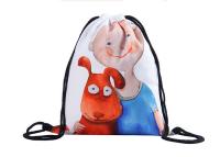 China Custom Kids Gym Drawstring Bag 210D Polyester Pull String Backpack for Students for sale