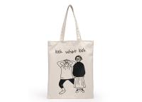 China Custom Printed Black Canvas Tote Bag with Zip 2000 Pcs MOQ for Decorating for sale