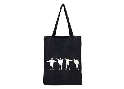 China Custom Printed Black Canvas Tote Bag with Zip 2000 Pcs MOQ for Decorating for sale
