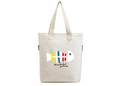 China Foldable Large Canvas Shopping Tote Bag with Zip 2000pcs MOQ Eco Friendly for sale