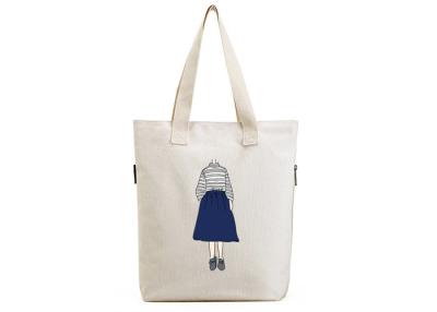 China OEM Cotton Canvas Tote Shopper Bag with Zipper 2000 Pcs MOQ for Shopping for sale