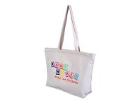 China Polyester White Large Canvas Tote Bags Foldable With Zipper For Students for sale