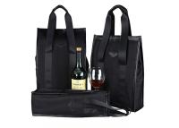 China Custom Vegan Leather Insulated Wine Cooler Bag 500pcs MOQ OEM Logo for sale