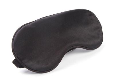 China Custom Printed Black Silk Eye Mask , Floss Blackout Eye Mask For Sleeping for sale