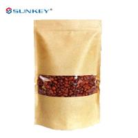 China Biodegradable Resealable Food Packaging With Window Kraft Paper Stand Up Pouch for sale