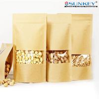 China Biodegradable Resealable Food Packaging With Window Kraft Paper Stand Up Pouch for sale