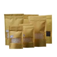 China Biodegradable Resealable Food Packaging With Window Kraft Paper Stand Up Pouch for sale