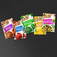 China Print Logo Foil Lined Plastic Zipper Pouch With Window Spice Packaging For Spices for sale