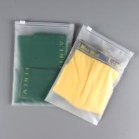 China Frosted LOGO Custom Packaging Bags For Clothing PVC Transparent Zip Lock Pouch for sale