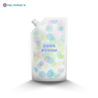 China VMPET Custom Printed Spout Pouch Bags Stand Up Drink Pouch Packaging Clear Wine Bag for sale