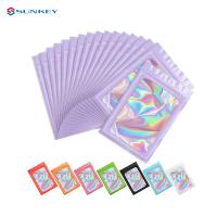 China Food Waterproof Moisture Proof Mylar Bags Custom With Zipper Holographic Packaging Bag for sale
