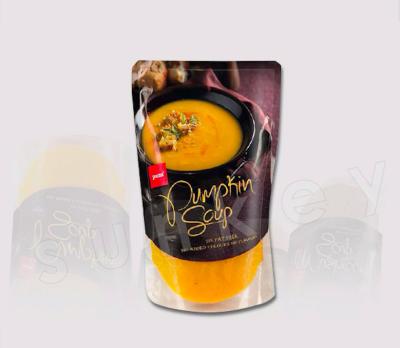 China Closable Custom Heat Seal Stand Up Retort Pouch Sauces Soup Packaging Bags for sale