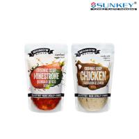 China Closable Custom Heat Seal Stand Up Retort Pouch Sauces Soup Packaging Bags for sale