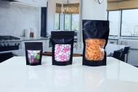 China Smell Proof Foil Mylar Resealable Pouch Laminated Packaging Bags With Clear Window for sale