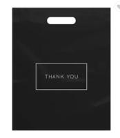 China PE PVC Thank You Plastic Shopping Bags Black Boutique Shopping Bag for sale