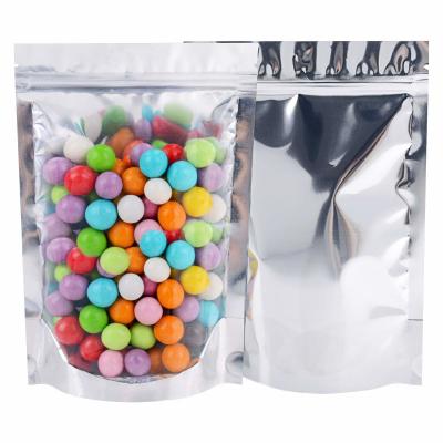 China Gloss Heat Seal Custom Mylar Bags Holographic Resealable Pouch With Window OEM for sale