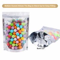 China Gloss Heat Seal Custom Mylar Bags Holographic Resealable Pouch With Window OEM for sale
