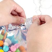 China Gloss Heat Seal Custom Mylar Bags Holographic Resealable Pouch With Window OEM for sale