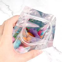 China Gloss Heat Seal Custom Mylar Bags Holographic Resealable Pouch With Window OEM for sale