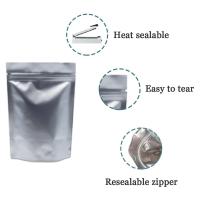 China Resealable Leakproof Silver Ziplockk Foil Bag Pouch Food Doypack Stand Up Pouches Bags for sale