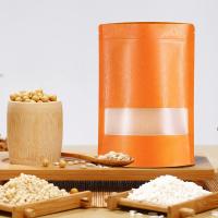 China Resealable Reusable Kraft Stand Up Bags With Window Ziplockk Heat Seal Orange Packaging for sale