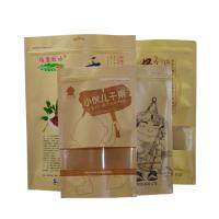 China Custom  Smell Proof Stand Up Compostable Kraft Pouches With Window for sale