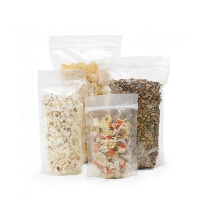 China Logo Printed PE Transparent Laminated Packaging Bags Reseal Stand Up Pouch With Zipper for sale