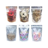 China Logo Printed PE Transparent Laminated Packaging Bags Reseal Stand Up Pouch With Zipper for sale