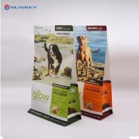 China Big Flat Bottom Laminated Packaging Pouches 25kg Resealable Dog Food Bag for sale