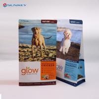 China Big Flat Bottom Laminated Packaging Pouches 25kg Resealable Dog Food Bag for sale