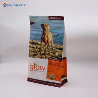 China Big Flat Bottom Laminated Packaging Pouches 25kg Resealable Dog Food Bag for sale