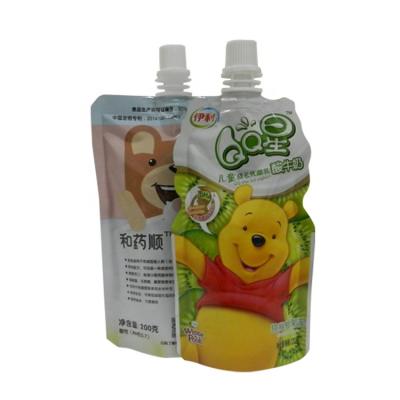 China Biodegradable Cartoon Liquid Drink Spout Pouch Bags Stand Up Plastic Juice Packaging Pouch for sale