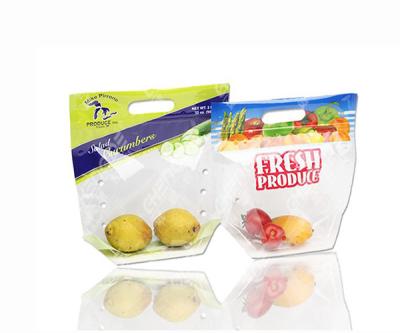 China Transparent Plastic LDPE Reusable Grocery Bag Fruit Clear Plastic Bags With Handles for sale