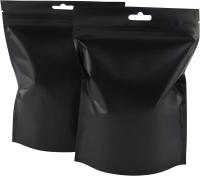 China Matte Black Odorless Resealable Mylar Bags With Clear Window Zip Lock Hanging Hole Bag for sale