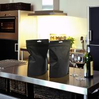 China Matte Black Odorless Resealable Mylar Bags With Clear Window Zip Lock Hanging Hole Bag for sale