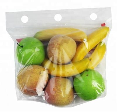 China Biodegradable Protection Fruit And Vegetable Packaging Clear Plastic Zipper Bag for sale