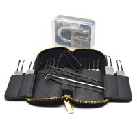 China Stainless Steel Locksmith Tools 22pcs Auto Lock Pick Set With Transparent Practice Padlock for sale
