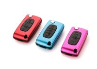 China Car Key Case Shell Aluminum Folding Remote Shell For Peugeot Blue Peugeot Key Shell for sale