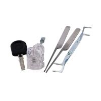 China Lock Locksmith Picking Set Transparent Car Lock For VW HU66 With 3 Lockpicks for sale